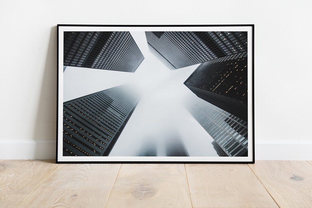 Skyscrapers Poster Urban Cityscape Art Print Modern - Etsy