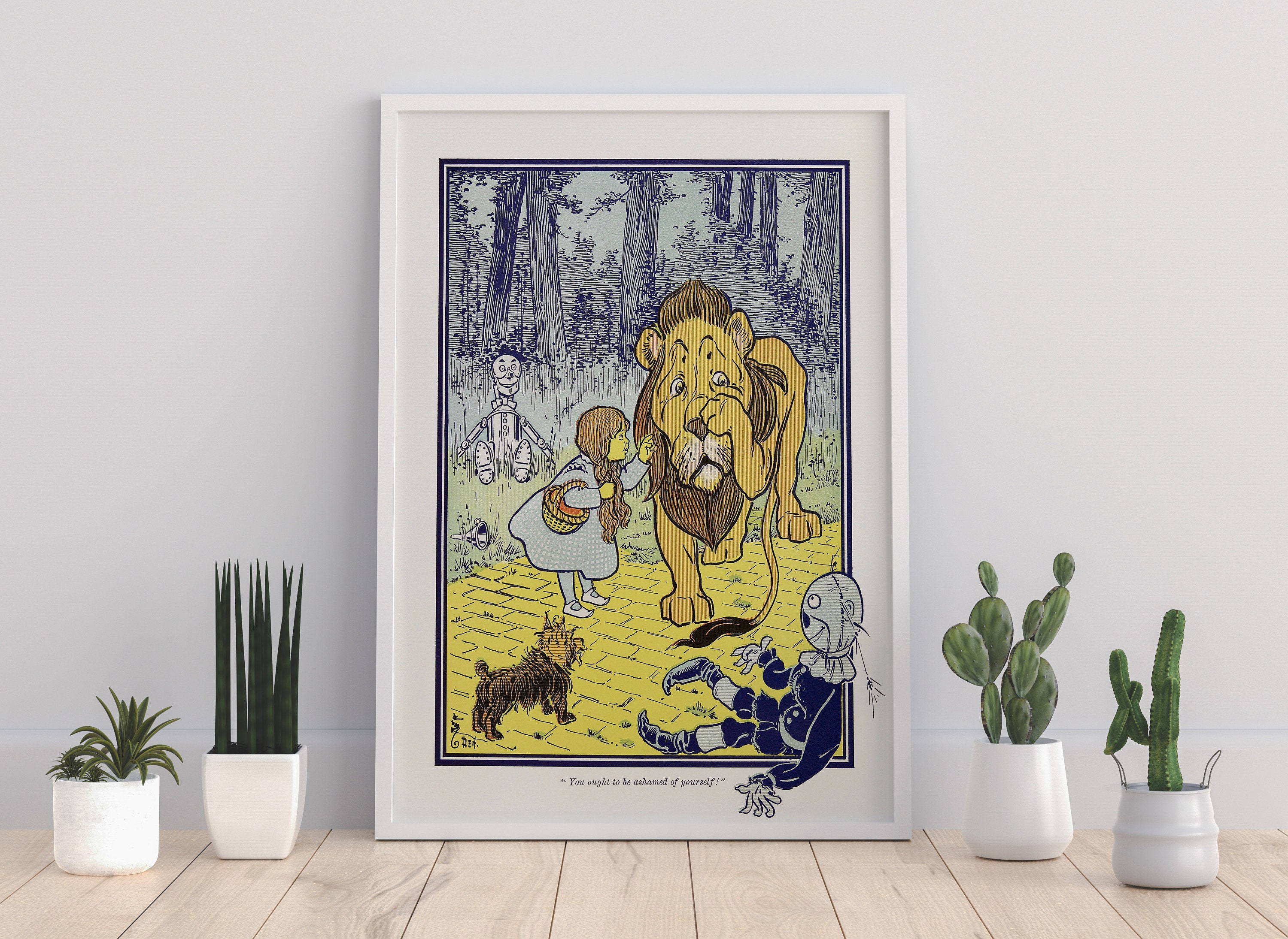 Wizard of Oz Poster: Dorothy and Cowardly Lion, Vintage Book ...