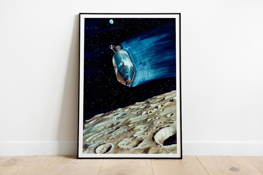 Moon Landing Art Poster Space Exploration Historic NASA Mission ...