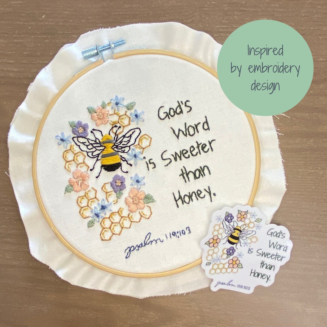 Sticker God's Word is Sweeter Than Honey Vinyl Sticker - Etsy