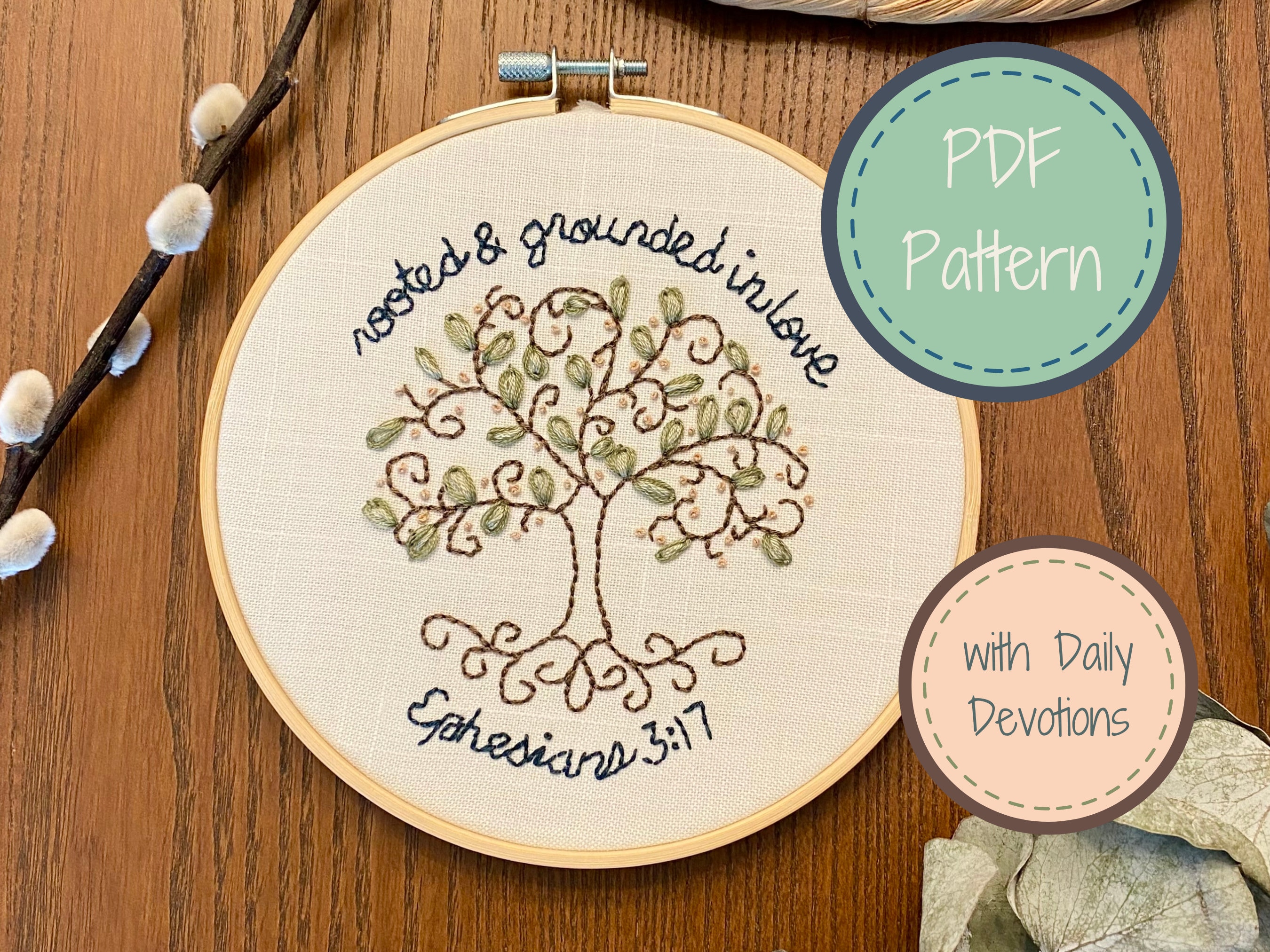 PDF Pattern Rooted and Grounded Embroidery and Devotional, Christian ...