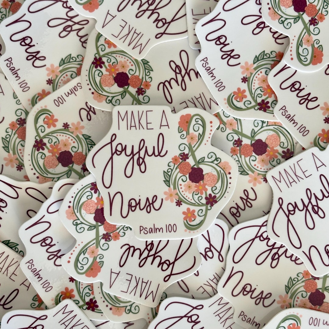 Make a Joyful Noise Vinyl Sticker – Floral Treble Clef, Waterproof ...