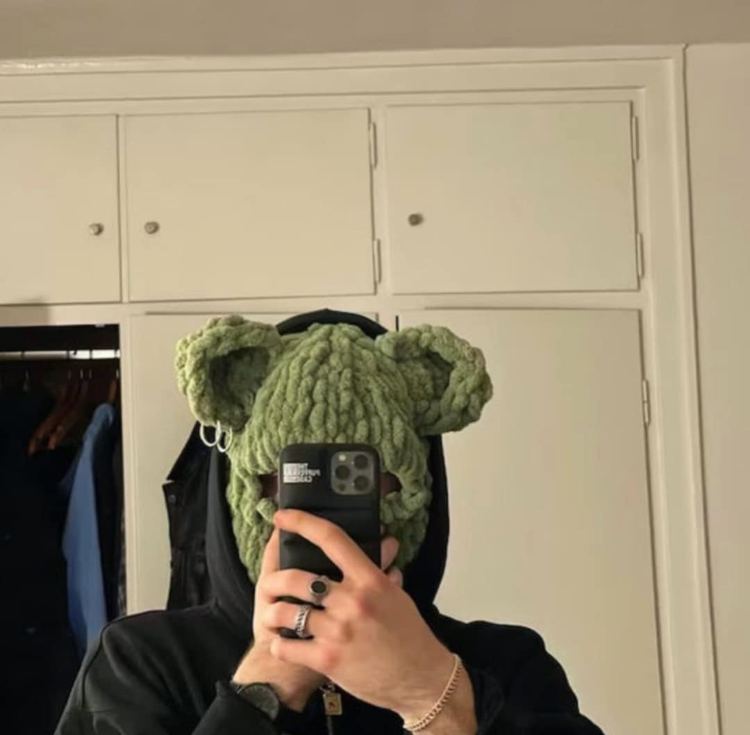 Knit Bear Balaclava , Ski Mask With Ears, Crochet Balaclava, Devil ...