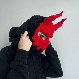 Customizable Horned Balaclava Mask, Balaclava Devil Scull Horns ...