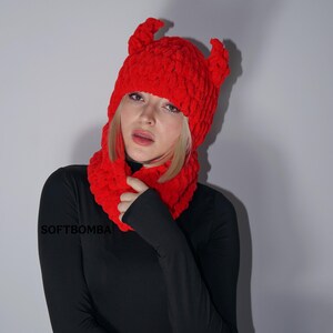 Balaclava Mask Devil With Horns , Balaclava Devil Scull Horns, Festival ...