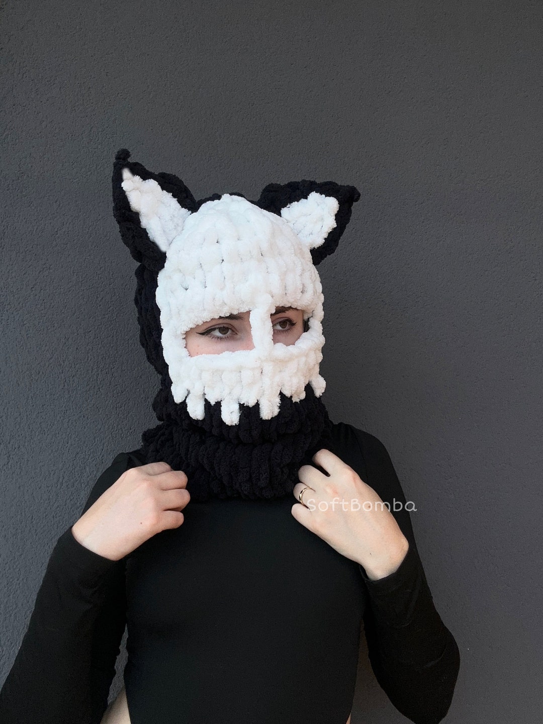 Ski Mask Devil Cat With Horns , Festivalcat Mask Balaclava Devil Cat ...