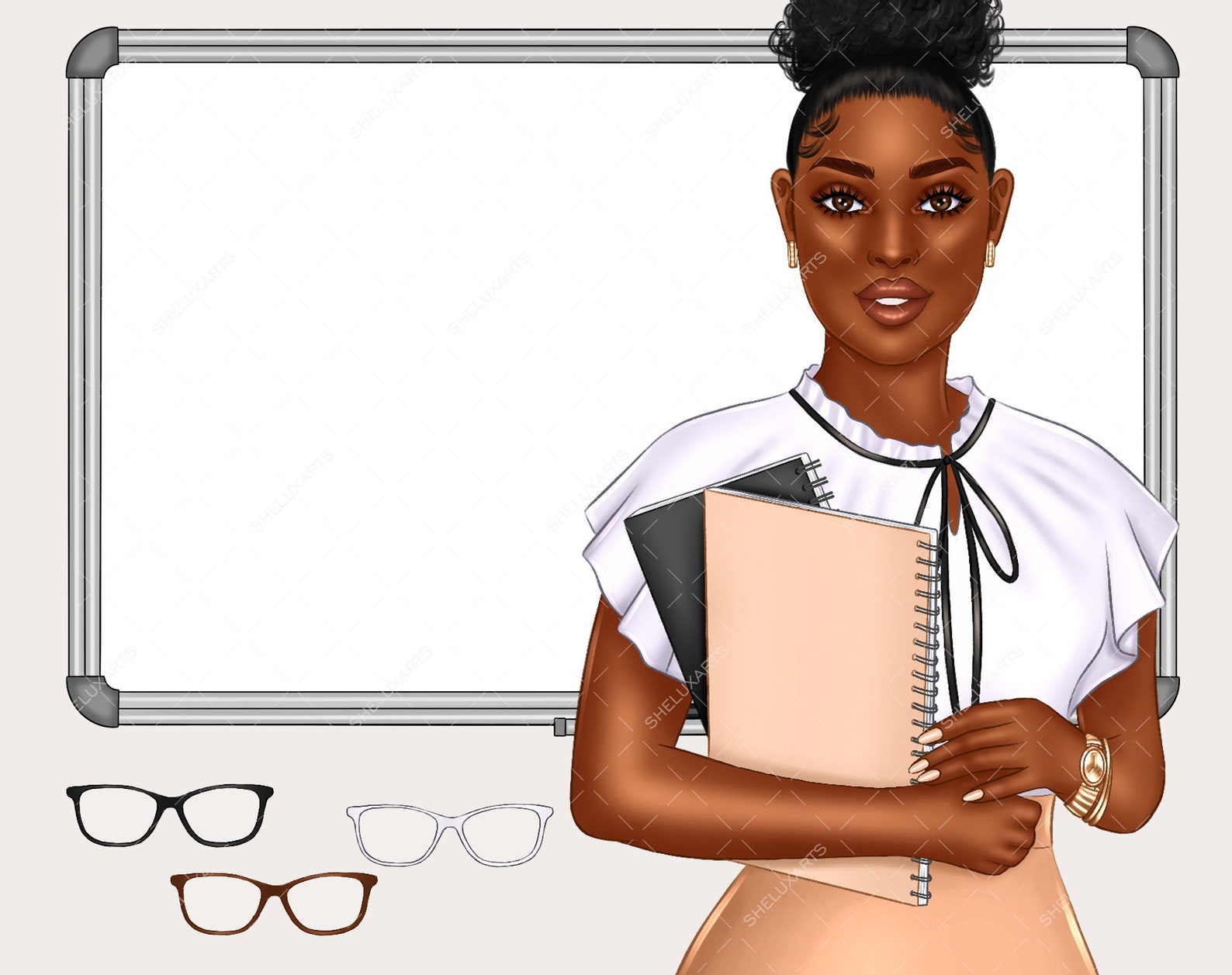 Teacher Clipart School Clipart Black Woman PNG Teacher - Etsy