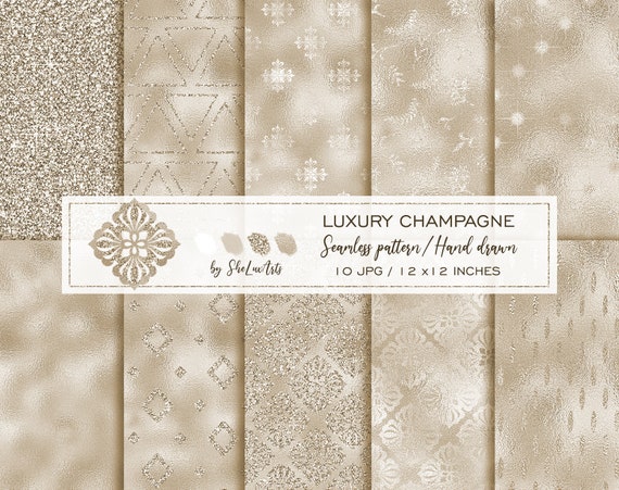 Luxury Champagne Digital Paper Seamless Pattern Glam Digital - Etsy