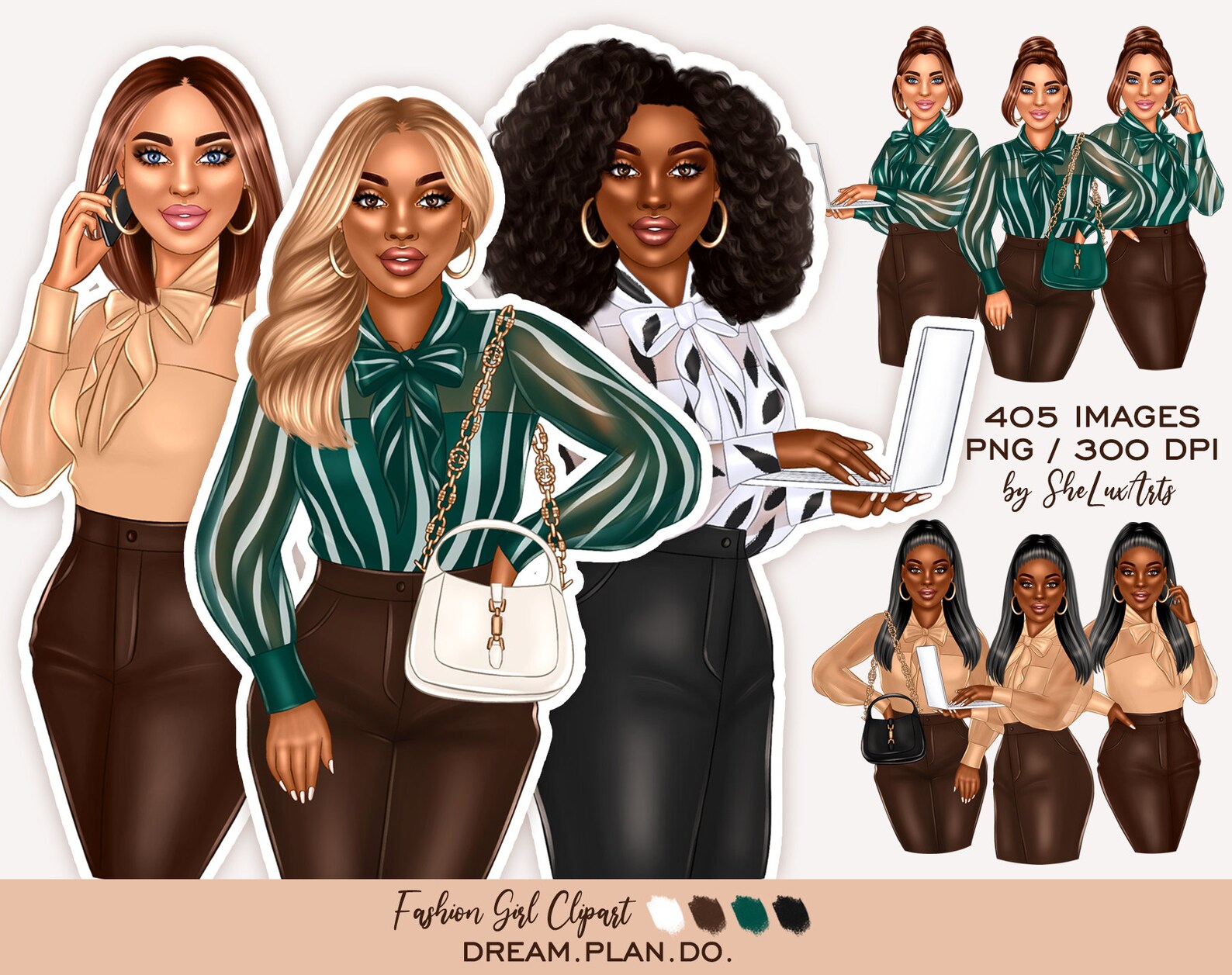 Woman Clipart Girl Boss Clipart Fashion Clipart Girl Black - Etsy