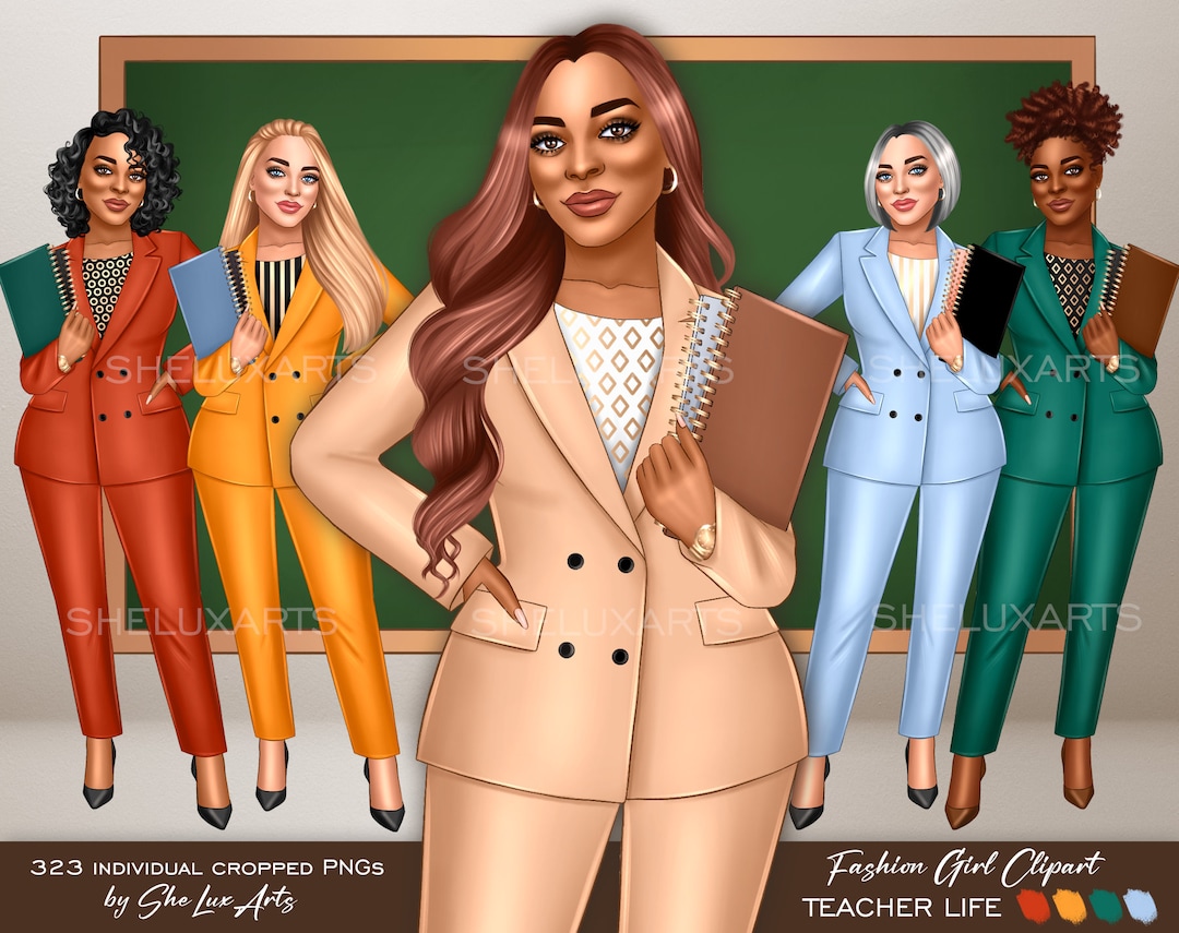 Teacher Clipart, Back to School, Black Girl Clipart, School Clipart ...