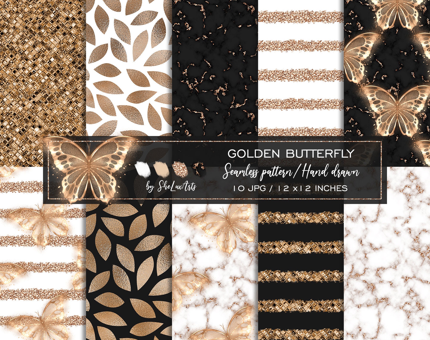 Glam Digital Paper Seamless Pattern Fashion Digital Paper - Etsy