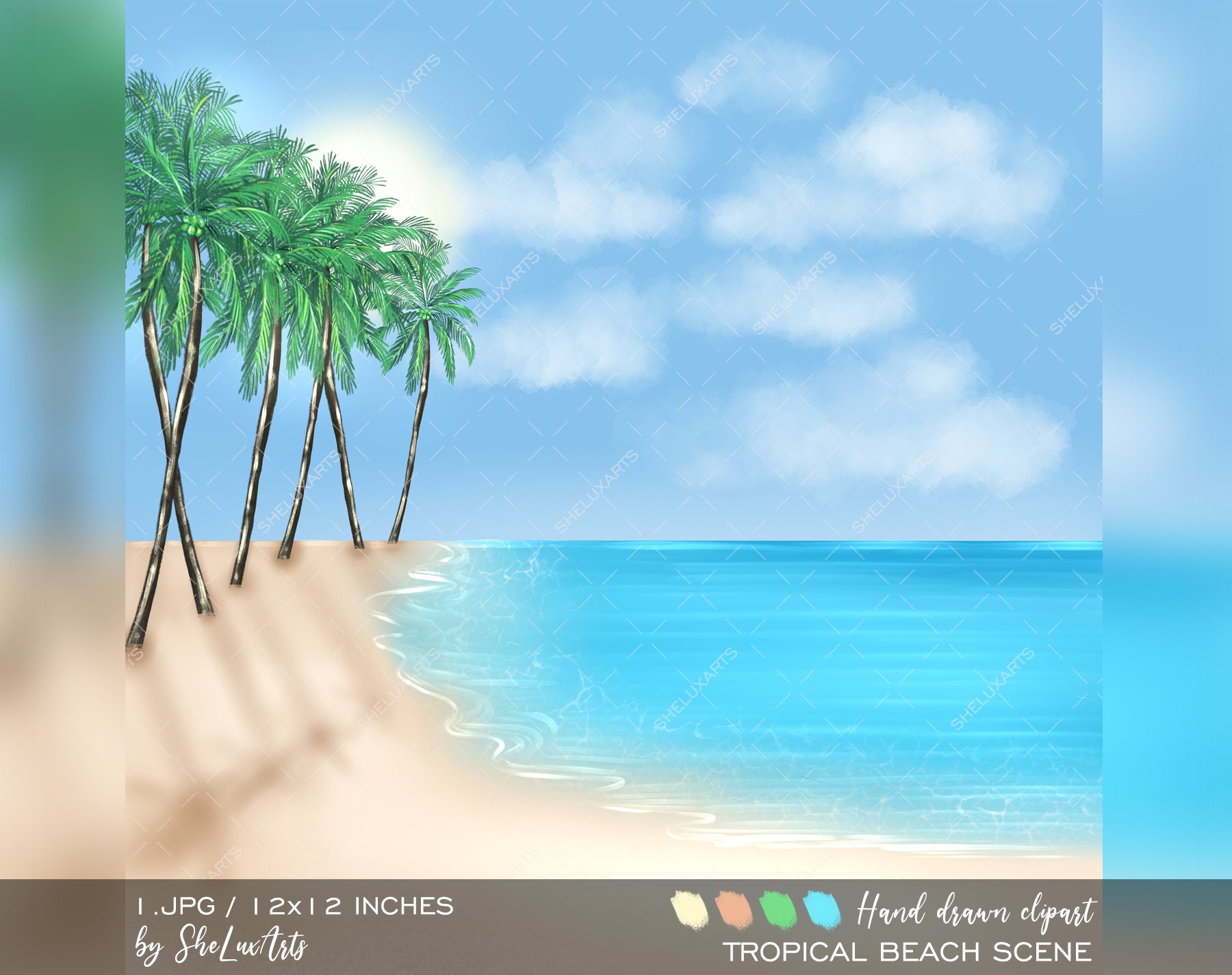 Tropical Beach Clipart Backgrounds
