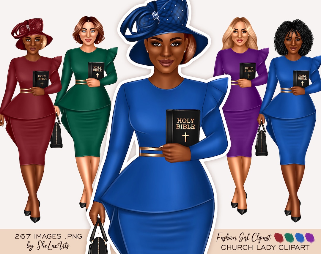Church Clipart, Black Woman Clipart, Church Lady Clipart, Christian Png, Black Girl Png, Black ...