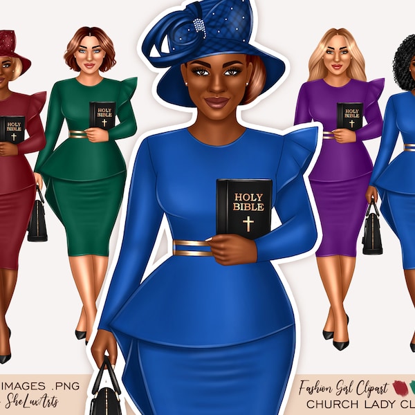 Church Clipart, Black Woman Clipart - Etsy