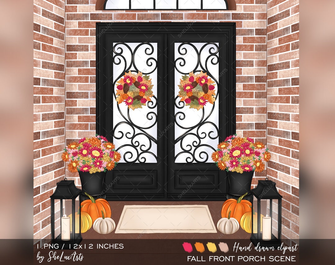 Fall Clipart Scene, Background Scene Clipart, Fall Clipart, Autumn ...