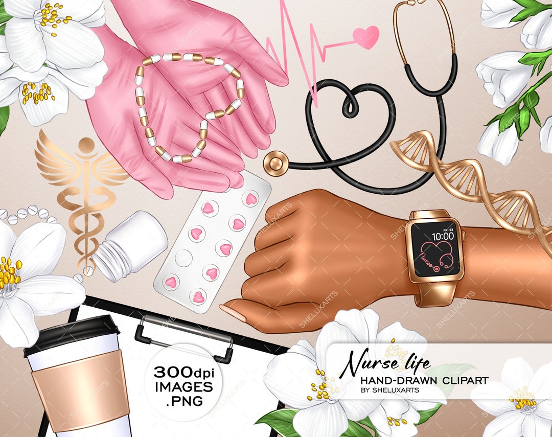 Nurse Clipart Medical Healthcare PNG Bundle, Black Nurses Hands Png ...