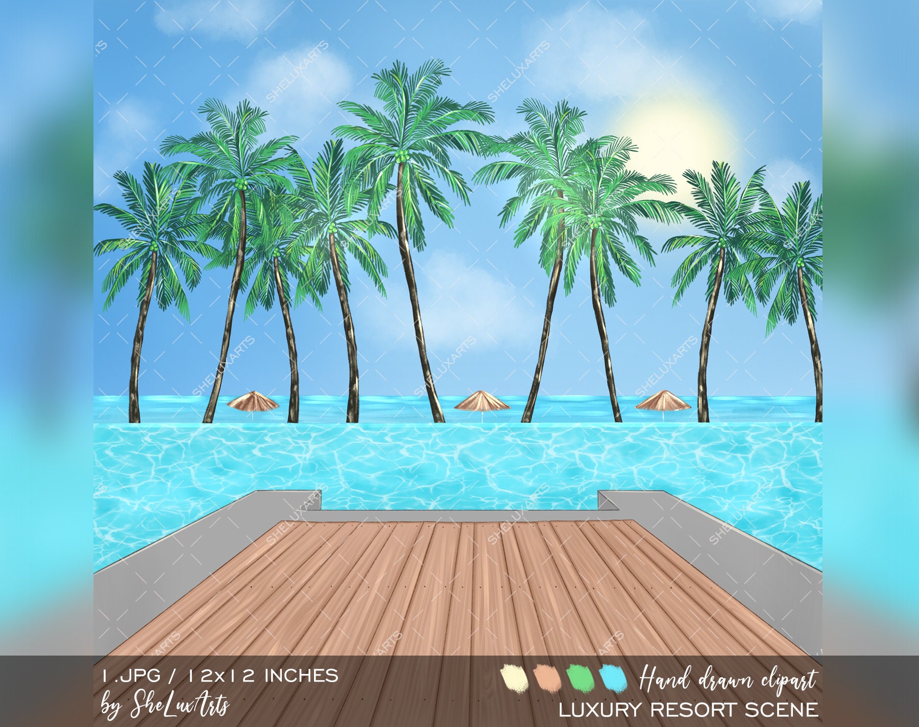 Tropical Beach Clipart Backgrounds