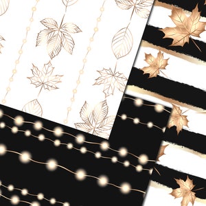 Fall Digital Paper, Seamless Pattern, Autumn Digital Paper, Leaves ...