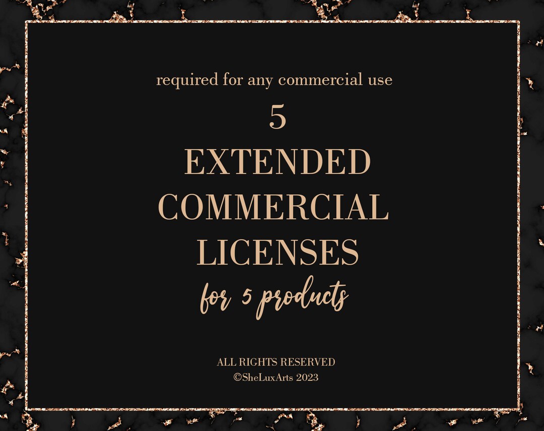 5 Extended Commercial License for 5 Products, Commercial Use, Extended ...