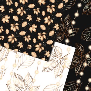 Fall Digital Paper, Seamless Pattern, Autumn Digital Paper, Leaves ...