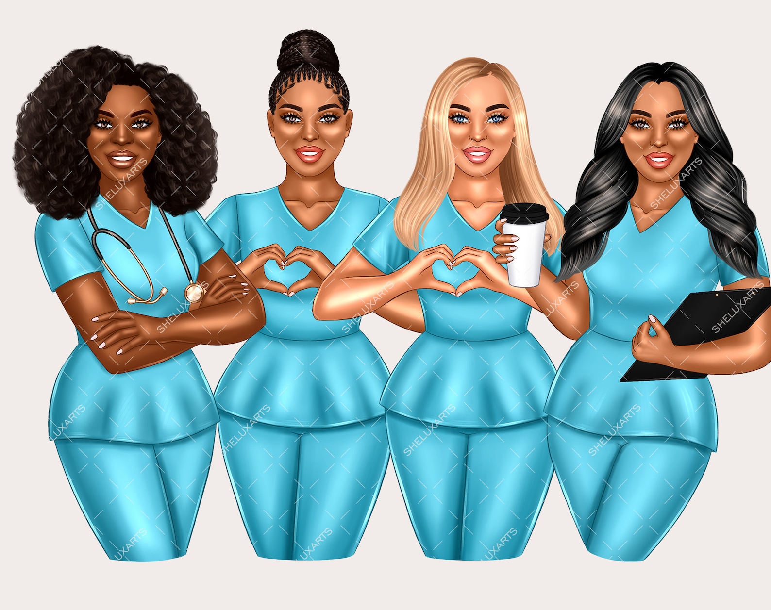 Nurse Clipart Black Nurse Clipart Nurse Gift Nurse Png - Etsy