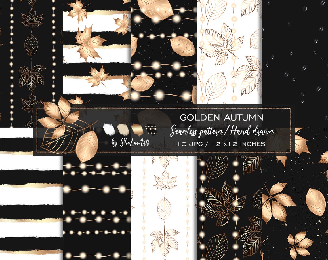 Fall Digital Paper Seamless Pattern Autumn Digital Paper - Etsy