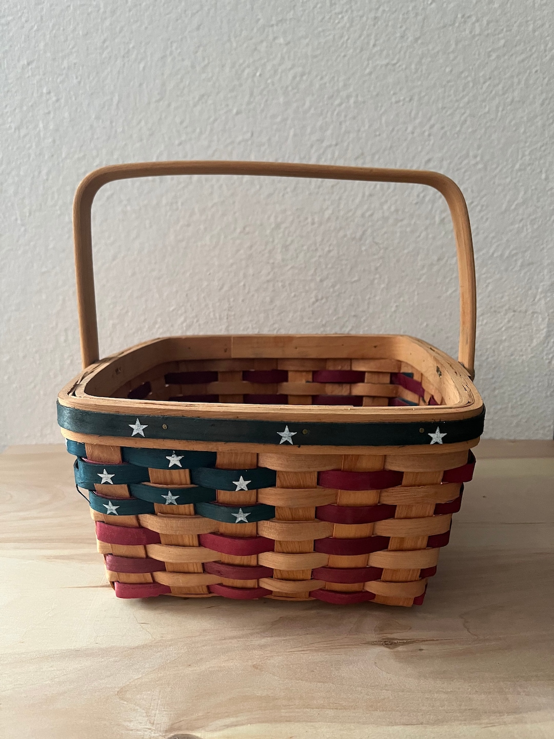 Stars & Stripes Basket With Swing Handle - Etsy