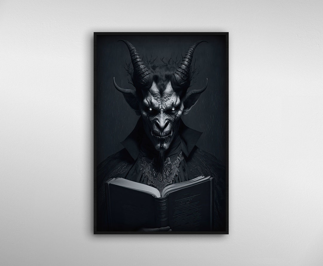 INSTANT Download - the Devil's Tome: Satan Holding a Book - Dark Gothic ...
