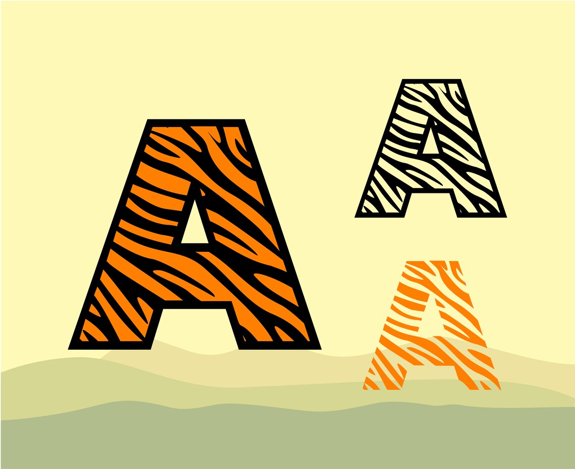 Tiger Font Animal Font Safari Font Tiger Print Font Tiger - Etsy
