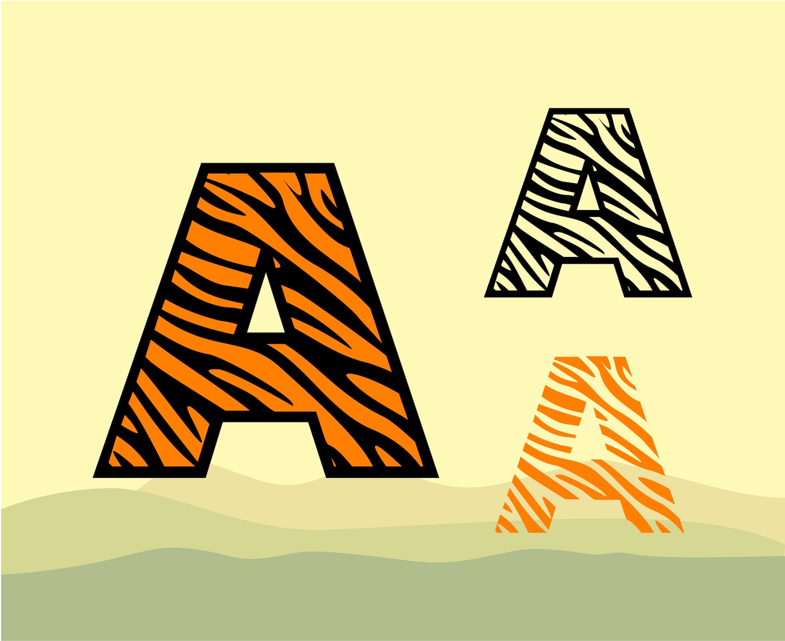 Tiger Font Animal Font Safari Font Tiger Print Font Tiger - Etsy