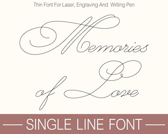 Single Line Font ASL One Line Font Laser Font Engraving Font Single ...