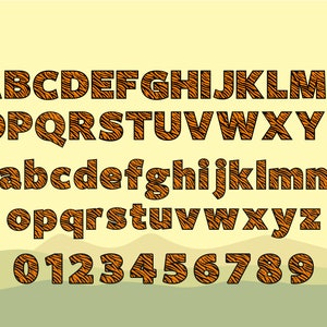 Tiger Font Animal Font Safari Font Tiger Print Font Tiger Stripes ...