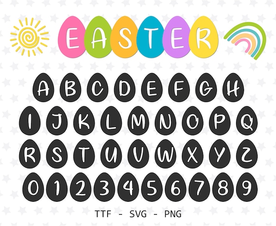 Easter Font Easter Eggs Font Easter Font TTF SVG PNG Easter | Etsy
