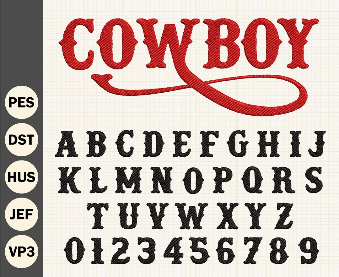 Western Embroidery Letter Western Embroidery Font Western Machine ...