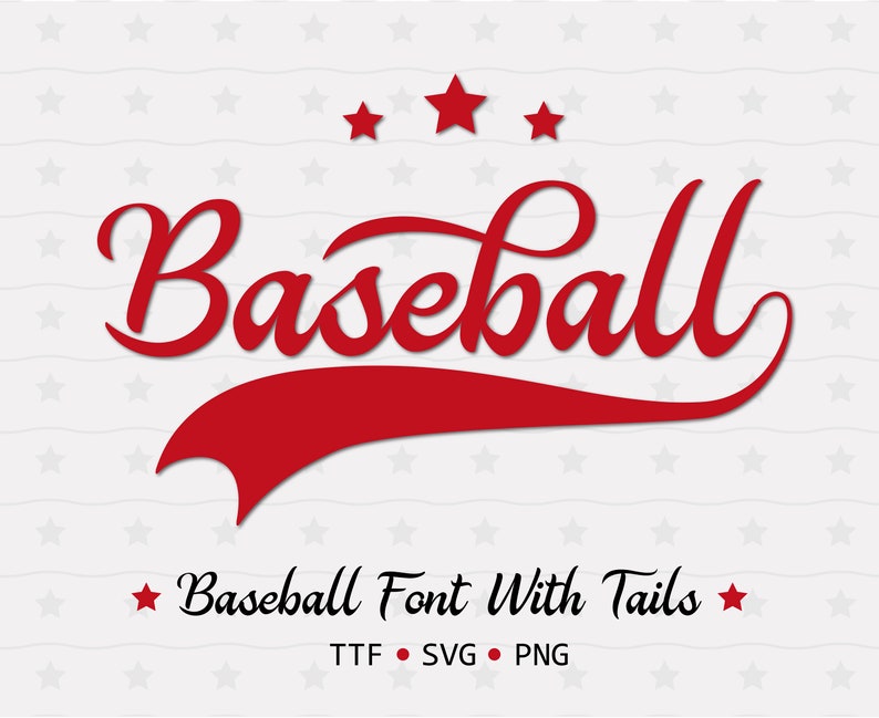 Baseball Font With Tails Baseball Font TTF SVG PNG Text Tails Svg ...