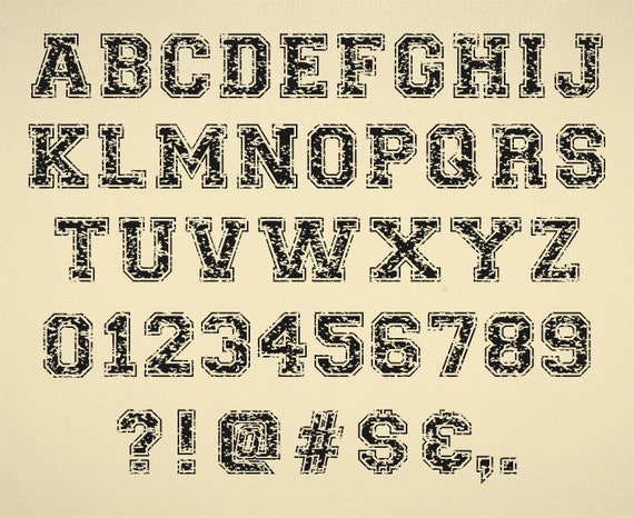 Distressed Outline Fonts