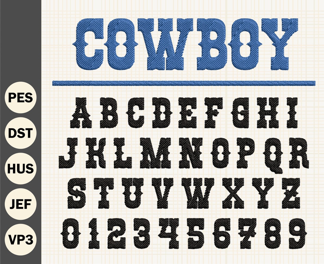 Western Embroidery Font Embroidery Western Letter Machine Embroidery ...