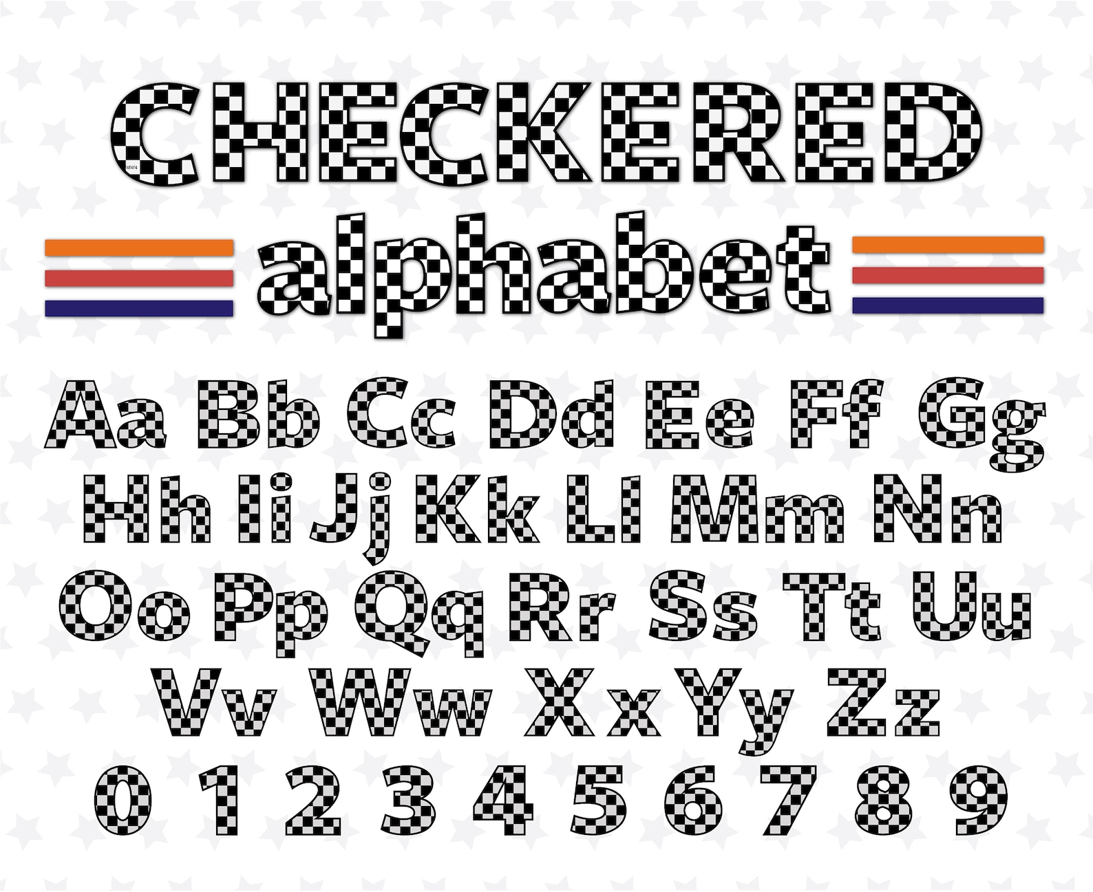 Checkered Letters Font TTF SVG PNG for Cricut Silhouette - Etsy