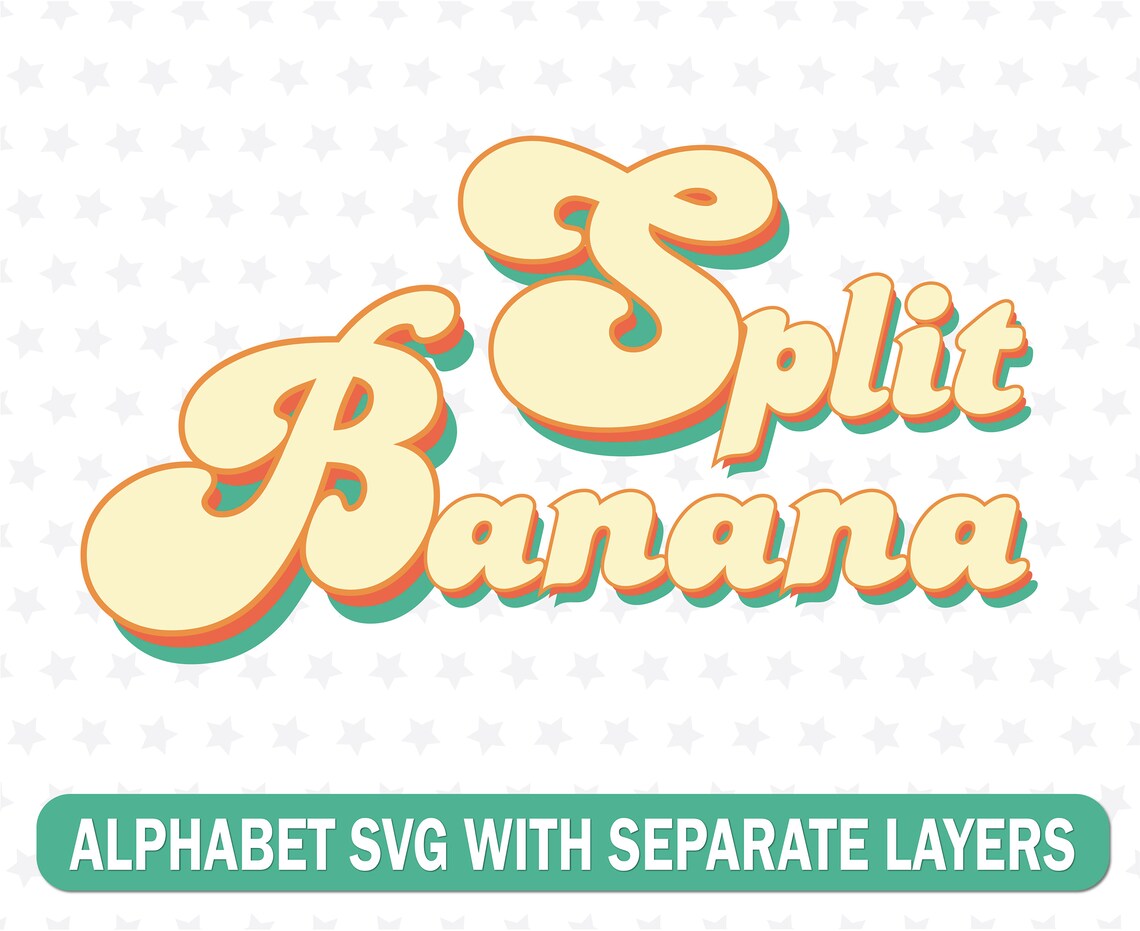Banana Split Font Shadow Font Shadow Letters Font SVG PNG | Etsy