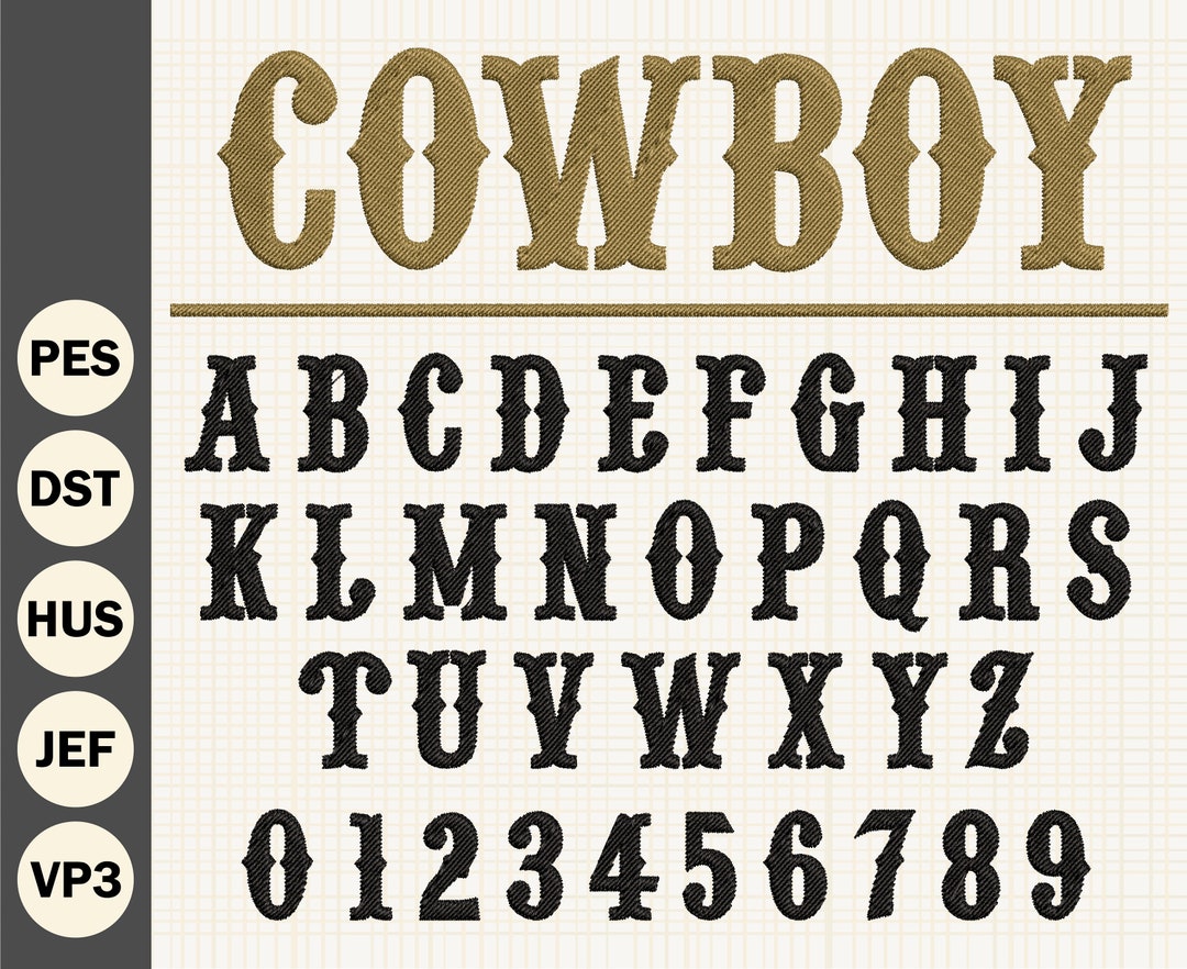 Western Embroidery Letter Western Embroidery Font Western Machine ...