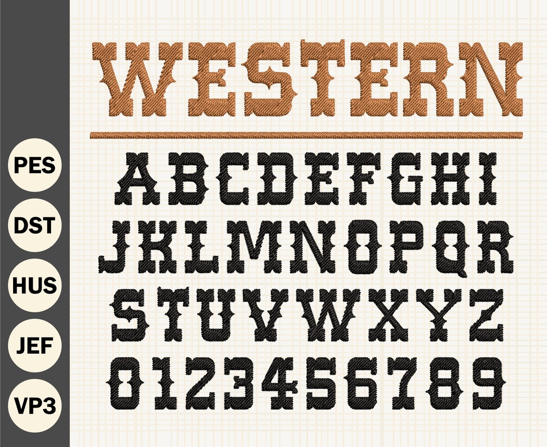 Western Embroidery Font Embroidery Western Letter Machine Embroidery ...