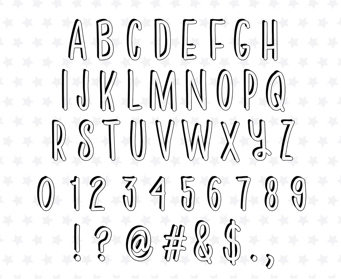 Shadow Font Ttf Svg Png Shadow Letters Font Shadow Cursive | Etsy