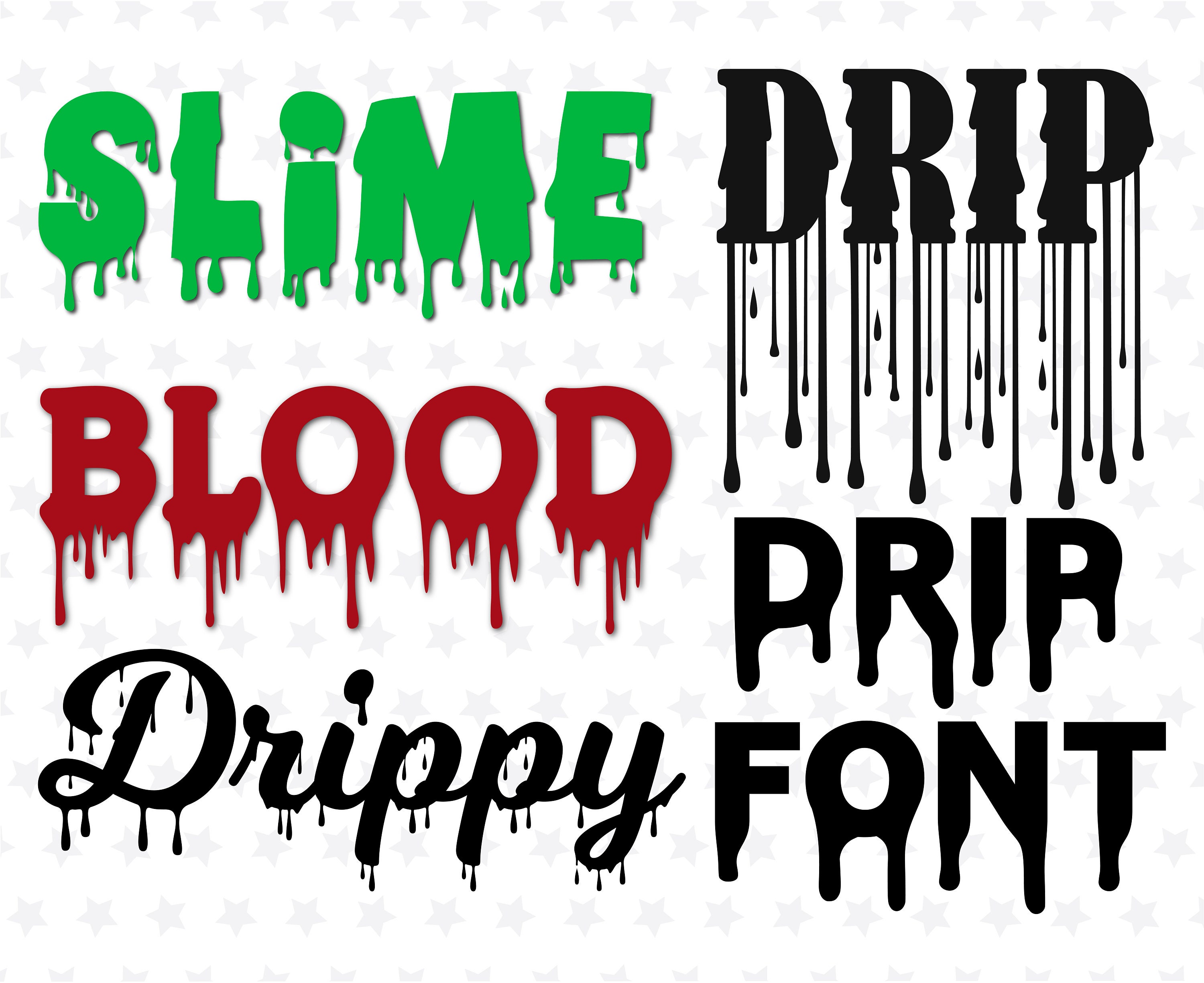 Bundle Drip Fonts Slime Font Blood Dripping Font Dripping - Etsy