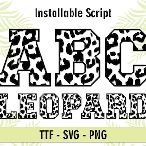 Leopard Font TTF SVG PNG Animal Font Safari Font Leopard Print Font ...
