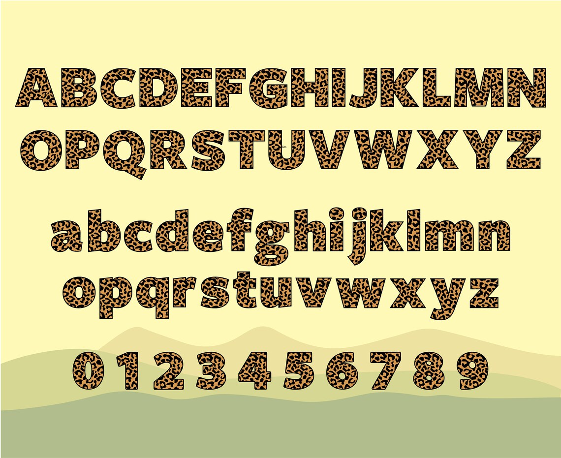 Leopard Font SVG PNG Files Animal Font Safari Font Leopard - Etsy