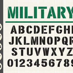 Military Stencil Font Embroidery Letters - Etsy