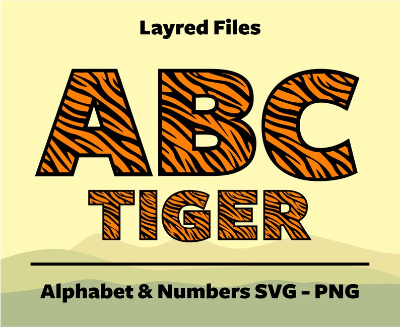 Tiger Font Animal Font Safari Font Tiger Print Font Tiger - Etsy