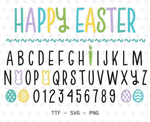 Easter Font Happy Easter Font TTF SVG PNG Easter Bunny Font | Etsy