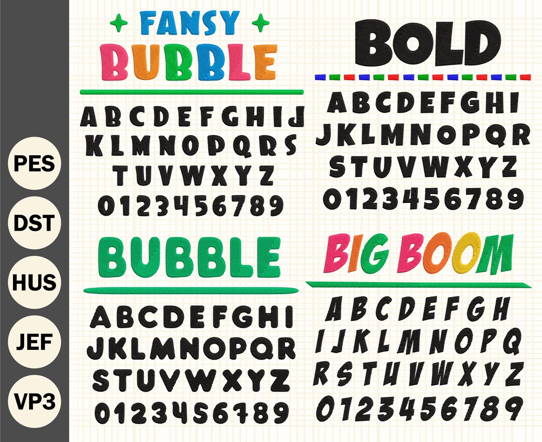 Embroidery Fonts Bundle Embroidery Bold Alphabet Embroidery Font Script ...