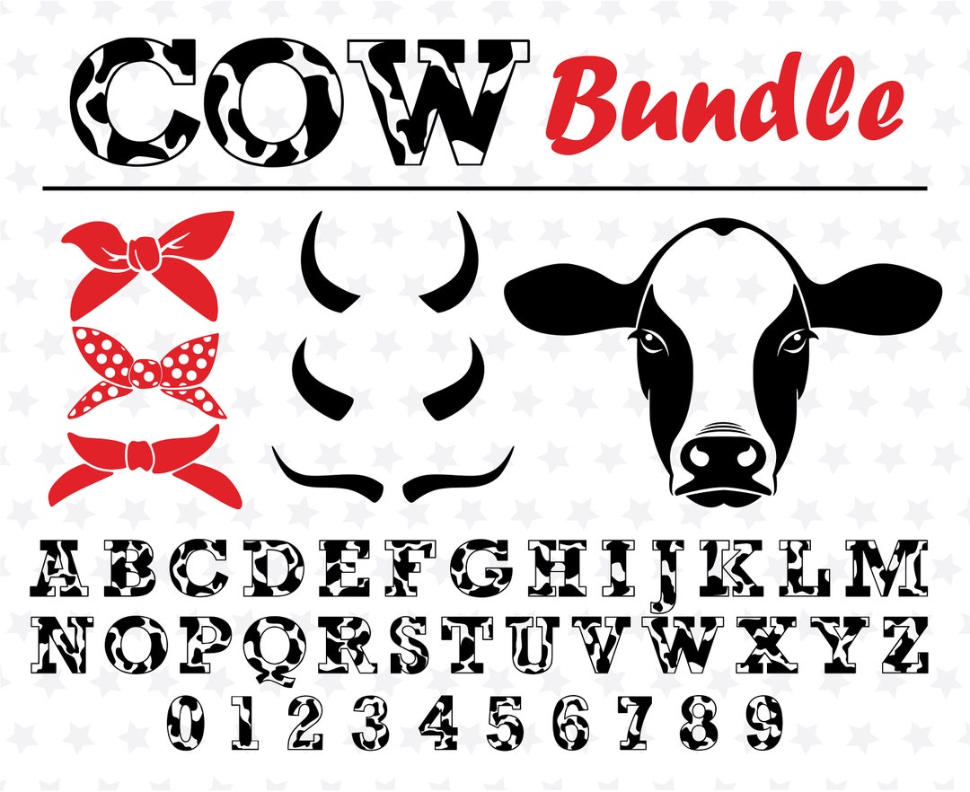 Cow Font TTF SVG PNG Font Animal Cow Alphabet Farmhouse Font Cow Skin ...